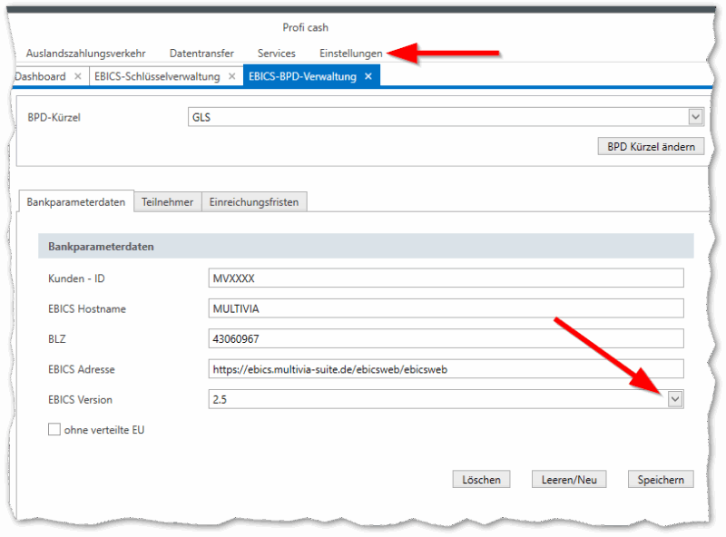 Profi cash EBICS Version einstellen – VR-Kennung Blog